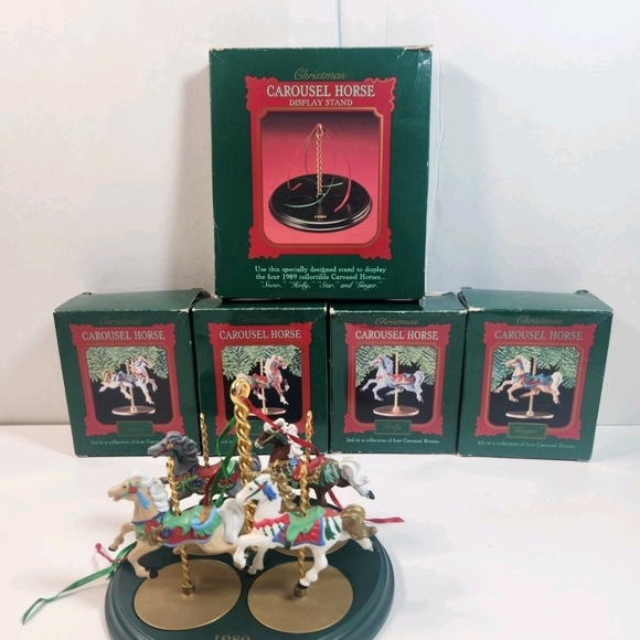 Hallmark | Holiday | Vintage 989 Hallmark Christmas Carousel Horses ...